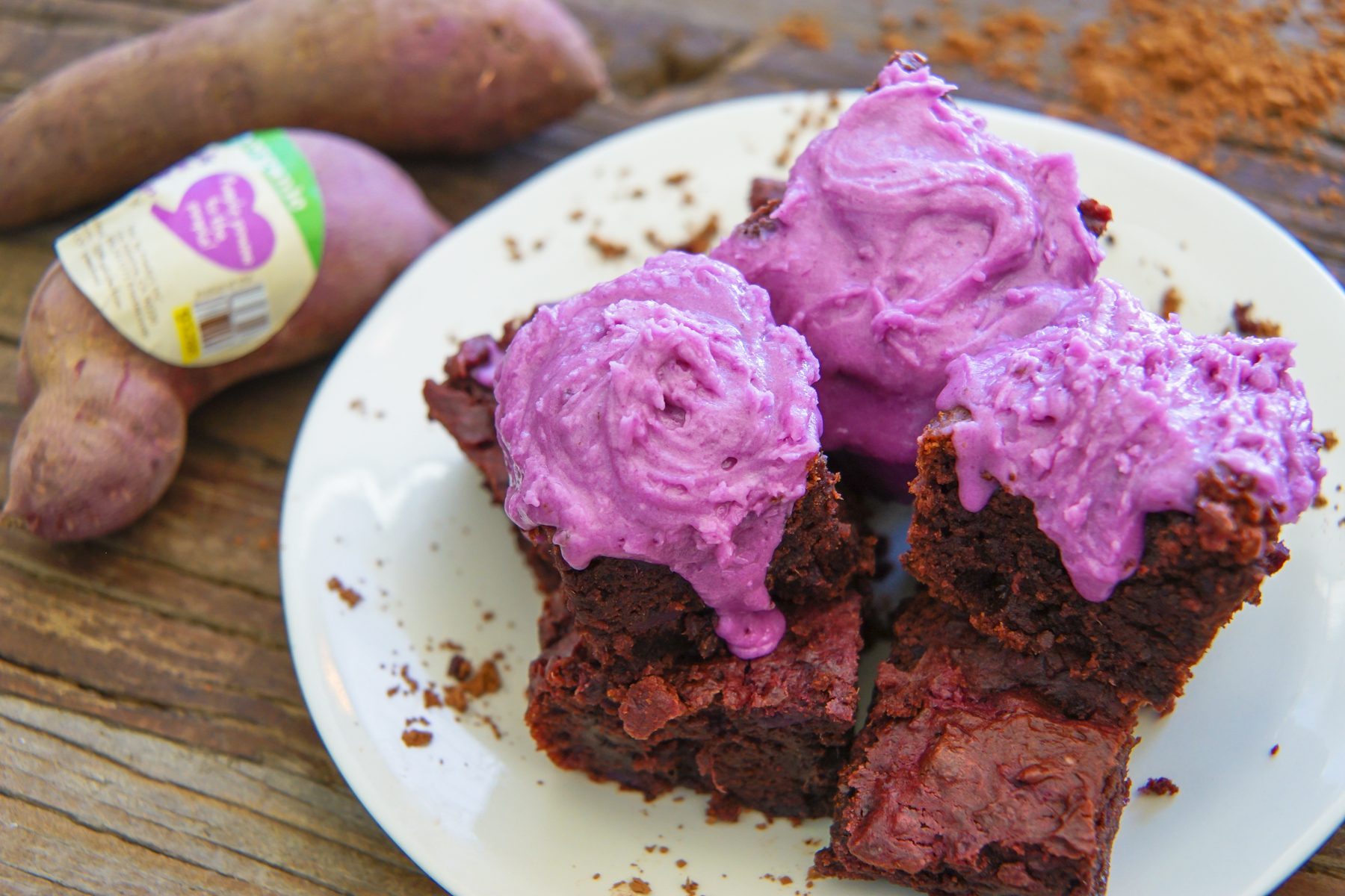 Stokes Purple® Sweet Potato Brownies with Purple Buttercream Frosting ...
