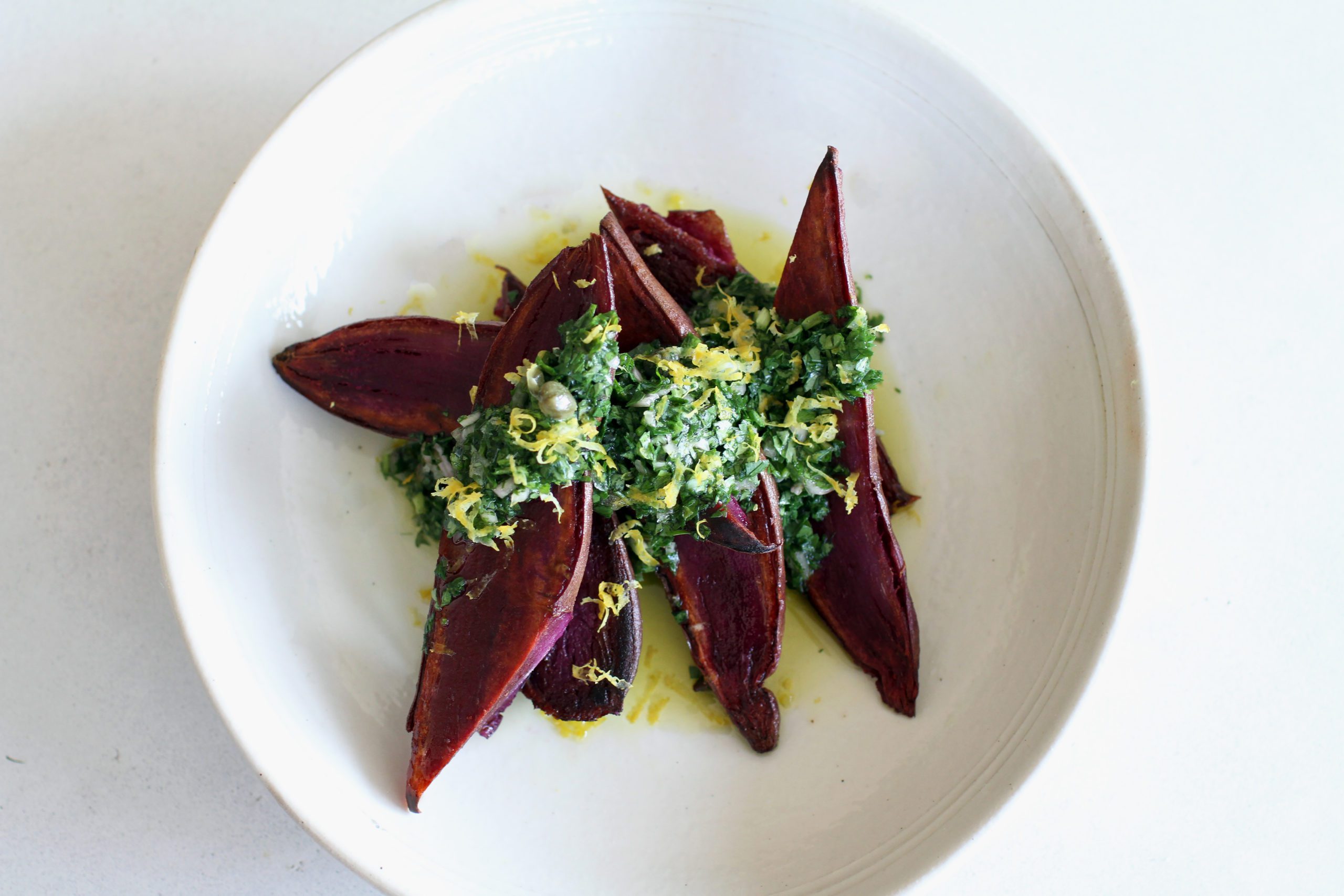 Seared Stokes Purple® Sweet Potatoes with Chimichurri | Frieda's LLC ...