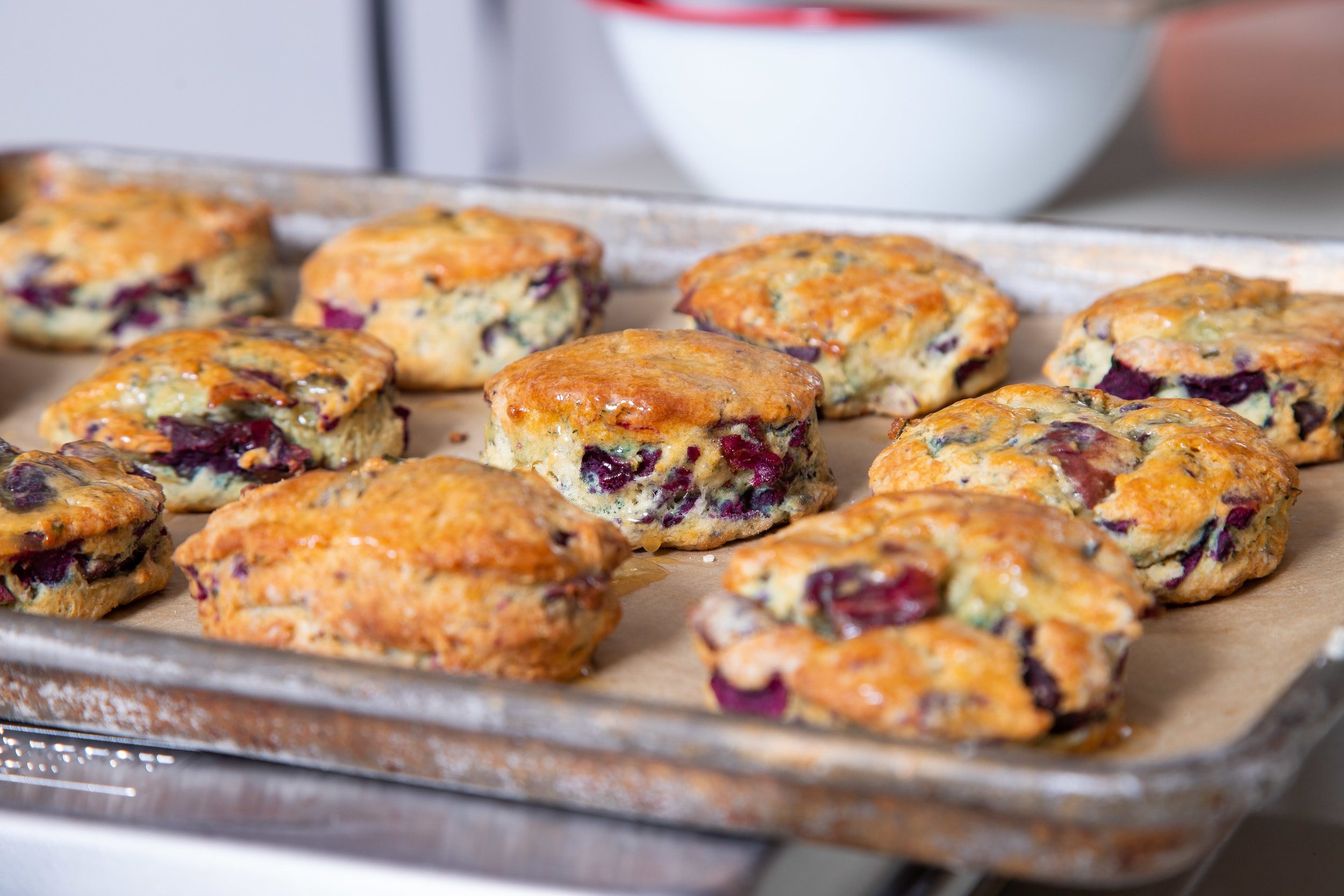 Stokes Purple® Sweet Potato Biscuits with Maple Butter Glaze | Frieda's ...